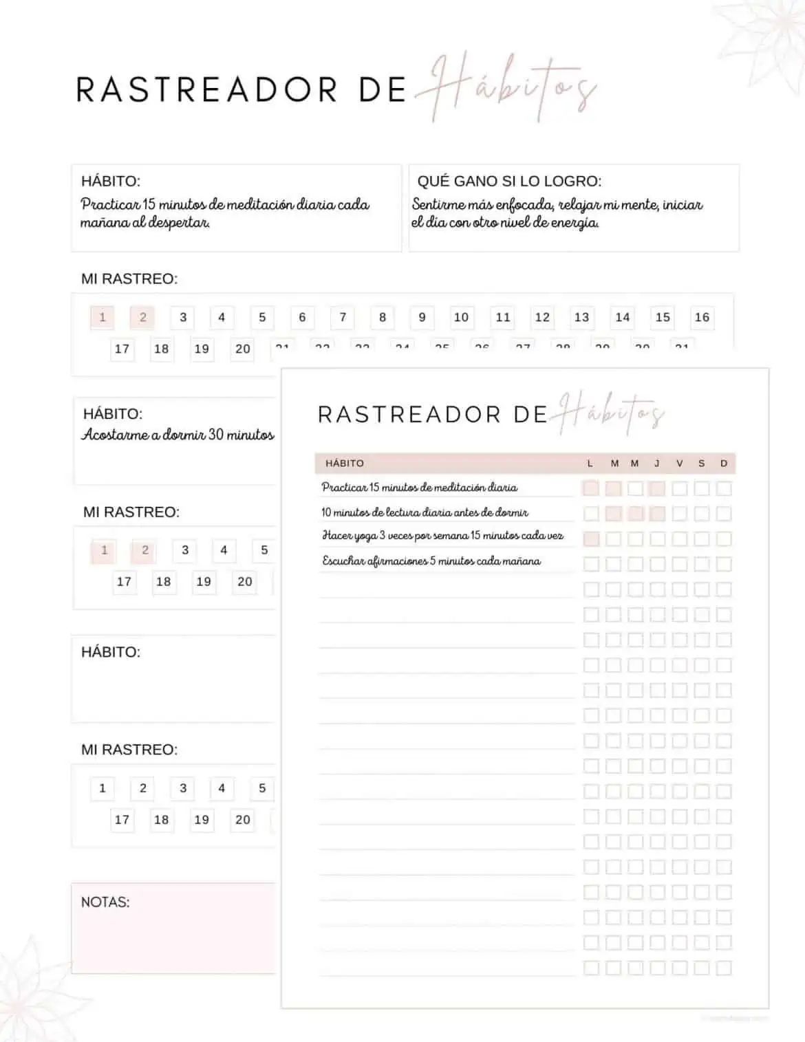 Rastreador de hábitos imprimible | A colorful day